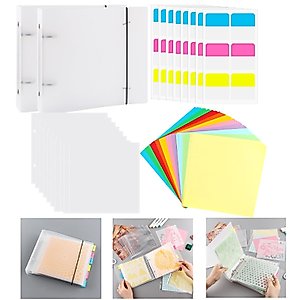 222 Pcs/ 2 Sets 6x6"Cookie Stencil Storage Binder Die Cut and Stamp Storage Folder Baking Stencil Organizer Scrapbooking Cutting Dies Stencil Storage Book Collections Case Organizer
