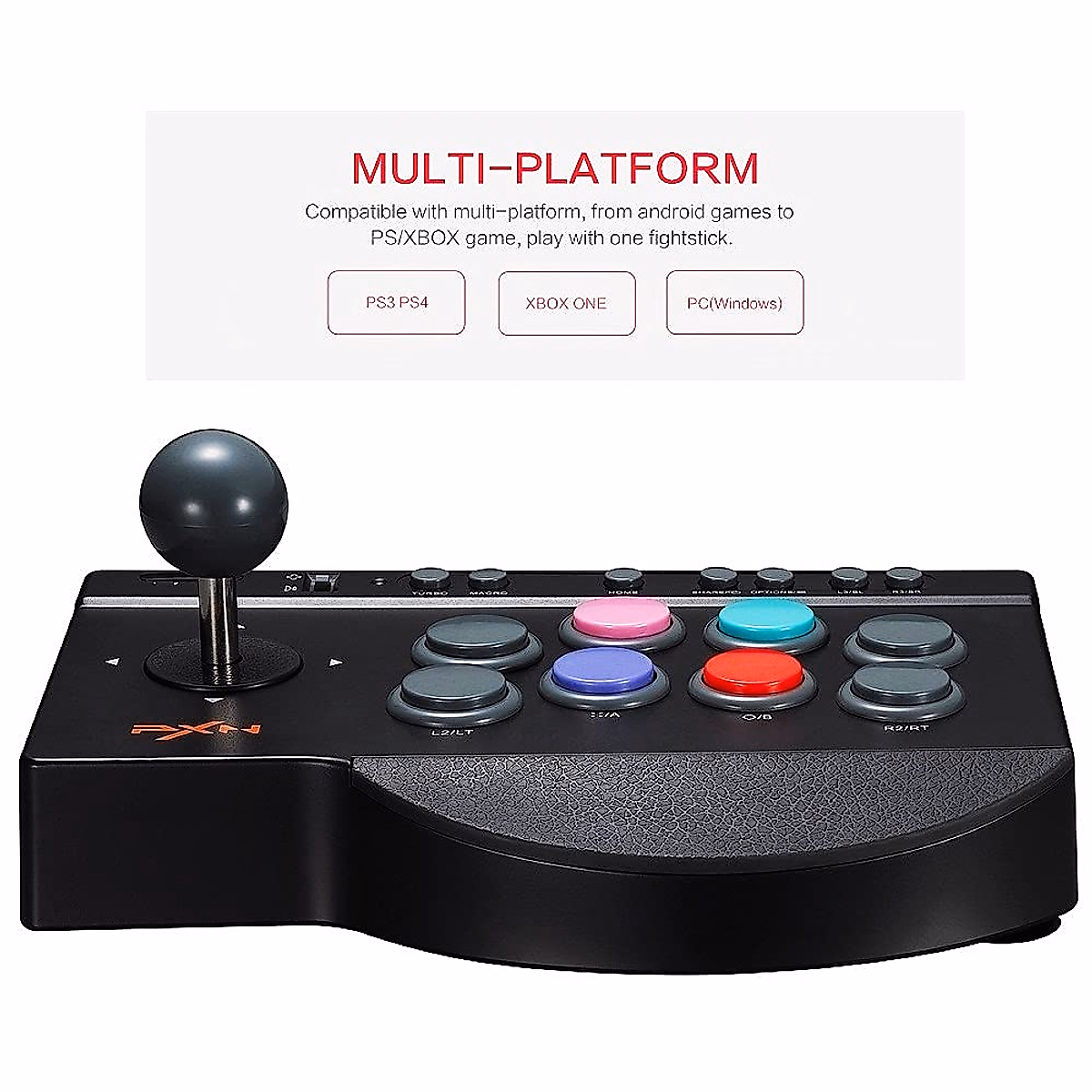 PXN Arcade Fight Stick, 0082 Wired Fighting Joystick, USB Fightstick Game Controller for PS3/ PS4/ Xbox One/Switch/Windows PC