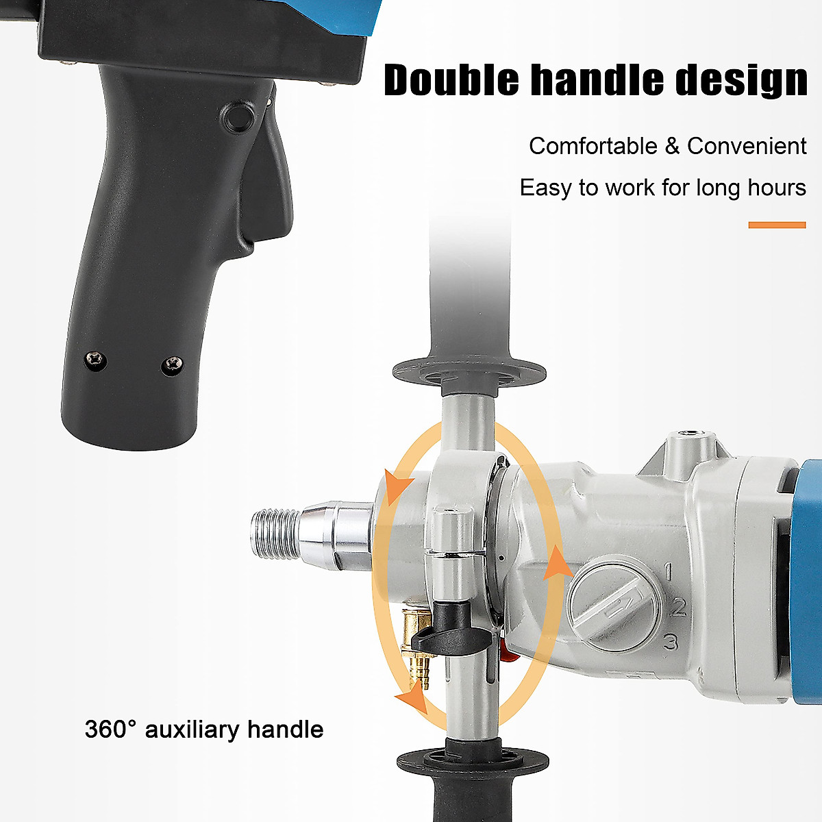 Huanyu Speed Variable Core Drill Rig Handheld Wet Drilling Machine for Boring Diamond Concrete (φ190 3 Scale Speed Regulation)
