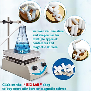 Magnetic Stirrer Stir Bar PTFE Magnetic Mixer Stir Bars (7x15mm, Olive Shape, 10pcs)