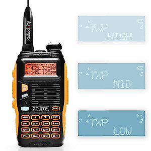 BAOFENG High Power Ham Radio Handheld GT-3TP Mark III, Dual Band 8W Two Way Radio, Long Range Rechargeable Walkie talkies with Car Charger, Black