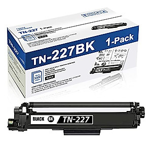 MaxColor 1 Pack Black TN227BK Compatible TN-227 TN227 High Yield Toner Cartridge Replacement for Brother DCP-L3510CDW L3550CDW MFC-L3770CDW L3710CW L3730CDW L3750CDW Printer Toner Cartridge.