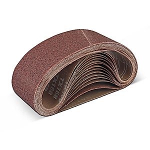 3X21 Sanding Belts 15PCS Belt Sander Paper Aluminum Oxide (3 Each of 80/120/150/240/400 Grits) Ideal for Wood Metal Paint Sanding