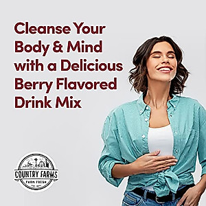 Country Farms Super Cleanse, Super Juice Cleanse, Supports Healthy Digestive System, 34 Fruits and Vegetables with Aloe, Promotes Natural Detoxification, Drink Powder, 14 Servings, 9.88 Ounce
