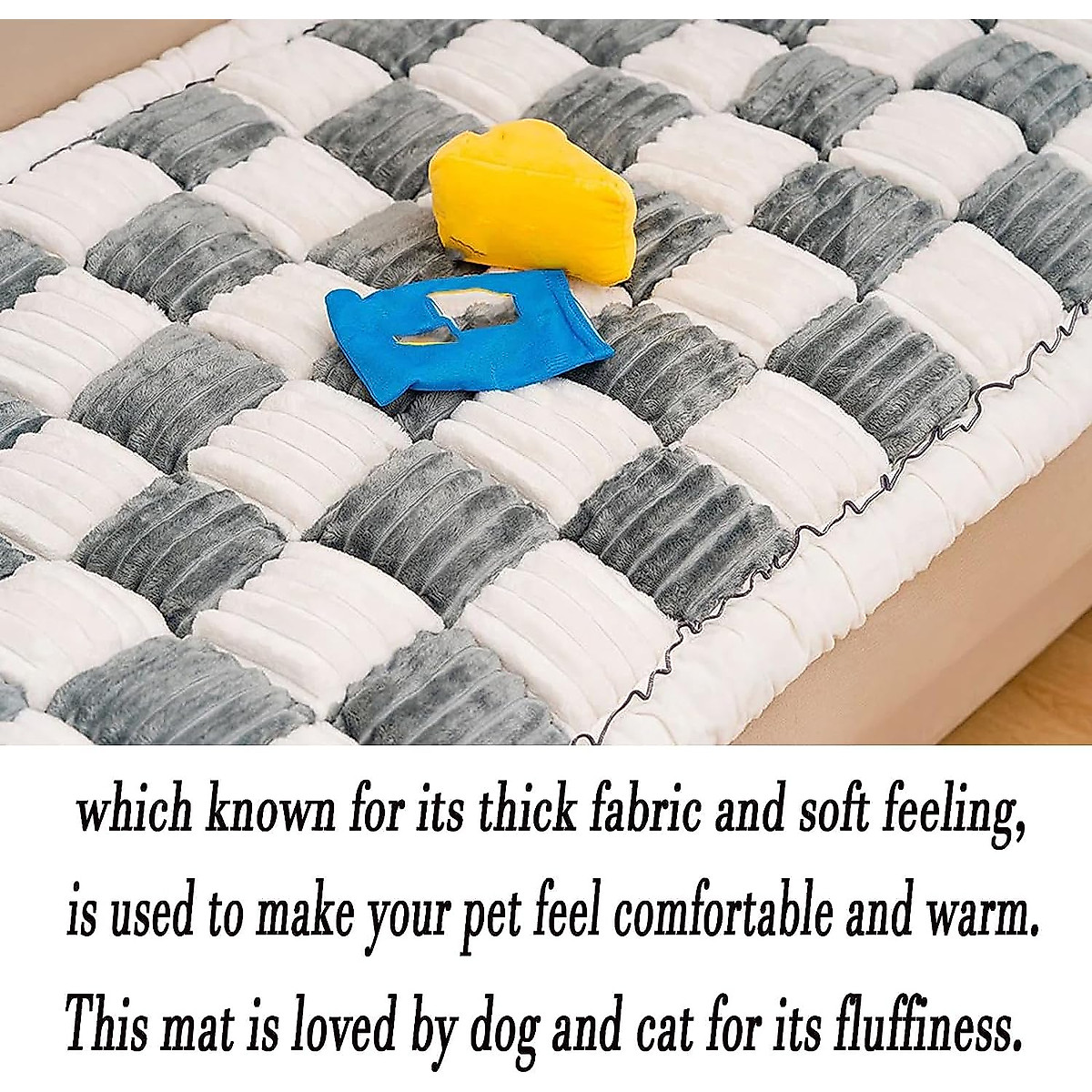 Cozy Pet Savior Couch Cover, Cozy Plaid Patchwork Pet Saviour Dog Mat Furniture Protector Couch Cover (Grayish Blue, 50x50 cm/19.68x19.68 in)