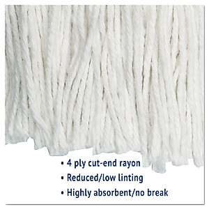 Boardwalk BWK2020REA #20 Cut-End Rayon Wet Mop Head - White