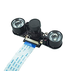 DEVMO Raspberry Pi 4B Night Vision Camera Module 5MP OV5647 Adjustable-Focus Webcam Video 1080p Compatible with Raspberry Pi 2/3 / 3 B / 3 B+ /4 /Zero&W Model B Model B+ with Case