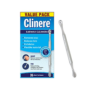 Clinere® Ear Cleaners Club Value Pack, 36 Count Earwax Remover Tool Safely and Gently Cleaning Ear Canal at Home, Itch Relief, Ear Wax Buildup, Works Instantly