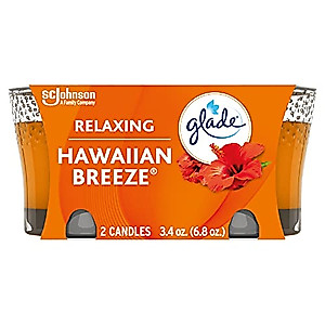 Glade Candle Jar, Air Freshener, Hawaiian Breeze, 3.4 oz, 2 Count