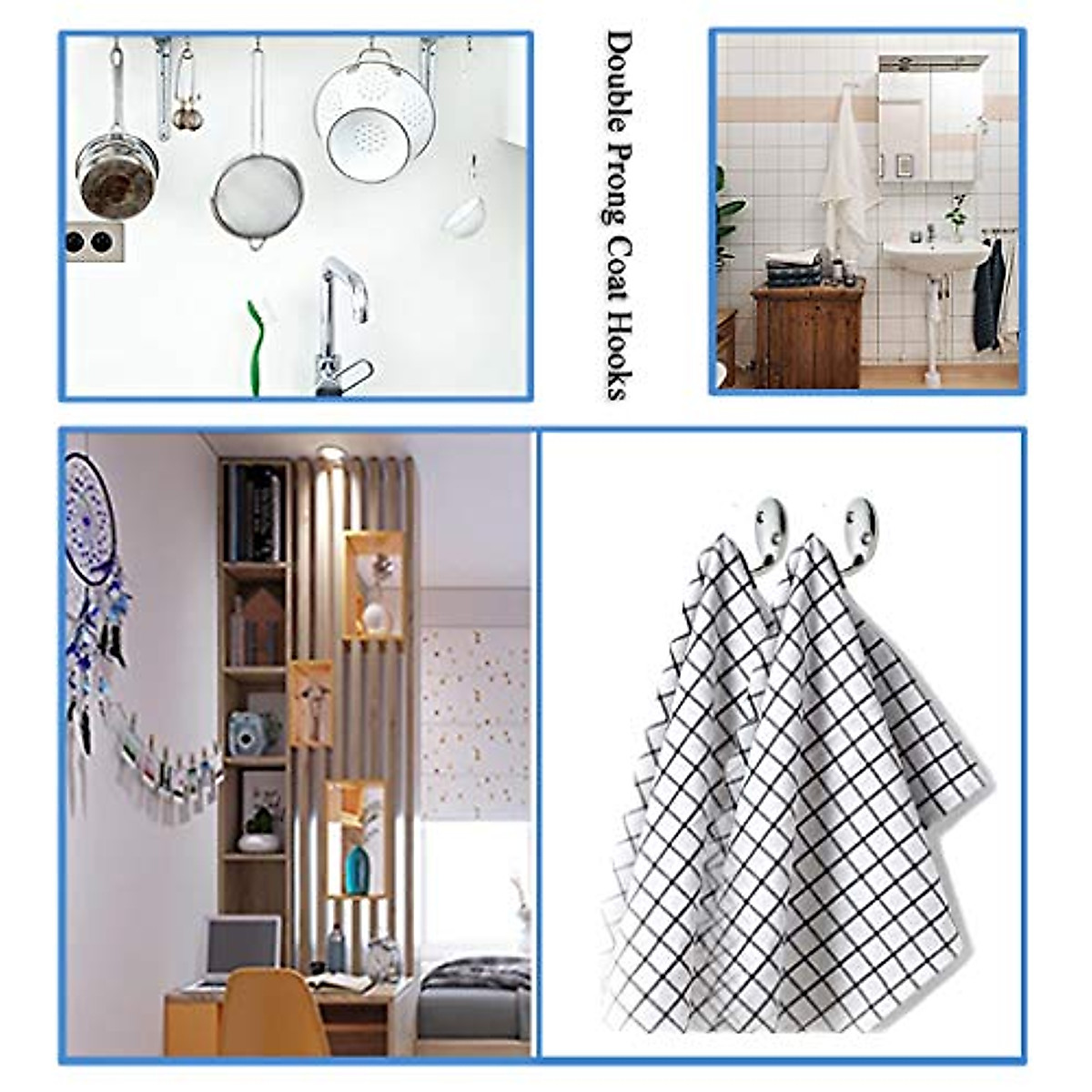 HAHIYO Single Prong Coat Hooks Easy to Install Wall Mount Robe Hook No Scrach Heavy Duty Metal Rustproof Sturdy Versatile for Hanging with Screws Home Kitchen Shower Room outdoor Silver Finish 16 Pack