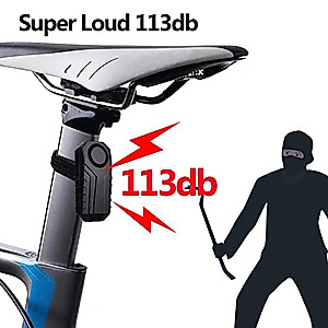 Upgraded Bike Alarm Waterproof with Remote, Vibration Motorcycle Bicycle/Door Burglar Alarm, Prevent Robbery and Door Prying, 113dB Loud, Adjustable Sensitivity, Scooter Accessories Vibration Sensors