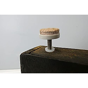Shepherd Hardware 9908 1-Inch Felt Gard Threaded Stem Furniture Glides, 1/4-Inch Stem Diameter, 4 Count, Tan