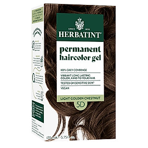 Herbatint Permanent Hair Dye For Women - 5D Light Golden Chestnut - For Up To 100% Gray Coverage of Resistant Gray Hair - Ammonia-Free, Alcohol-Free & Vegan - Salon Influenced Hair Color 5.75 fl oz
