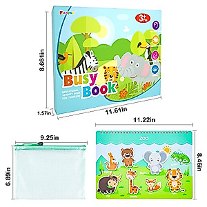 Foayex Montessori Toys for Toddlers Learning - Educational Toddler Books Activities, Preschool Learning Toys Activity Book, Autism Toddler Toys Kids Book Birthday Gifts for 3 4 5 Year Old Boys & Girls