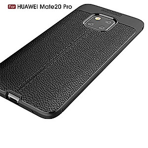 Beovtk Compatible with Huawei Mate 20 Pro case, Silicone Leather[Slim Thin] Flexible TPU Protective Case Shock Absorption Carbon Fiber Cover for Huawei Mate 20 Pro (Navy)