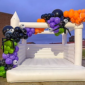 Halloween Balloon Garland Arch kit 131PCS Black Orange Green Purple Balloons Spider Balloons, Long Balloons Eyeball Balloons for Halloween Party Balloons Decoration Supplies