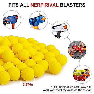 500 Rounds Refill Pack Balls Ammo Bulk Compatible with Nerf Rival Gun, TiopLior Yellow Foam Bullet Ball Replacement Refill Pack for Rival Blasters & Toy Blasters Gun(HIR, High-Impact Rounds)