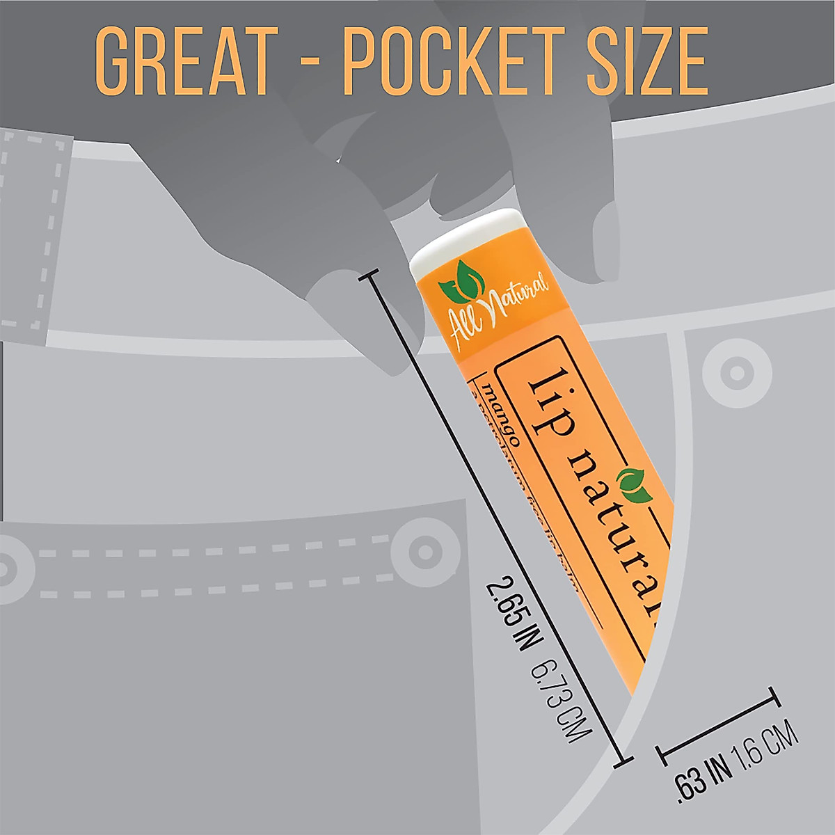 Lip Naturals® All Natural Lip Balm in a 6-Count Variety Pack: Mango, Peppermint, and Vanilla Flavors