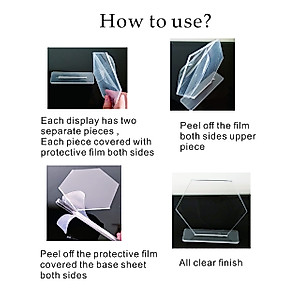 5 Sets Acrylic Blanks Hexagon with Stand,DIY Clear Wedding Signs,Personalized Hand Lettered Table Numbers (2.5'')