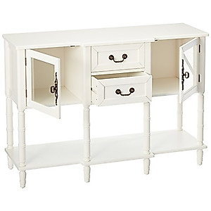 Kings Brand Furniture Wood Buffet Sideboard Cabinet Console Table, Cream White