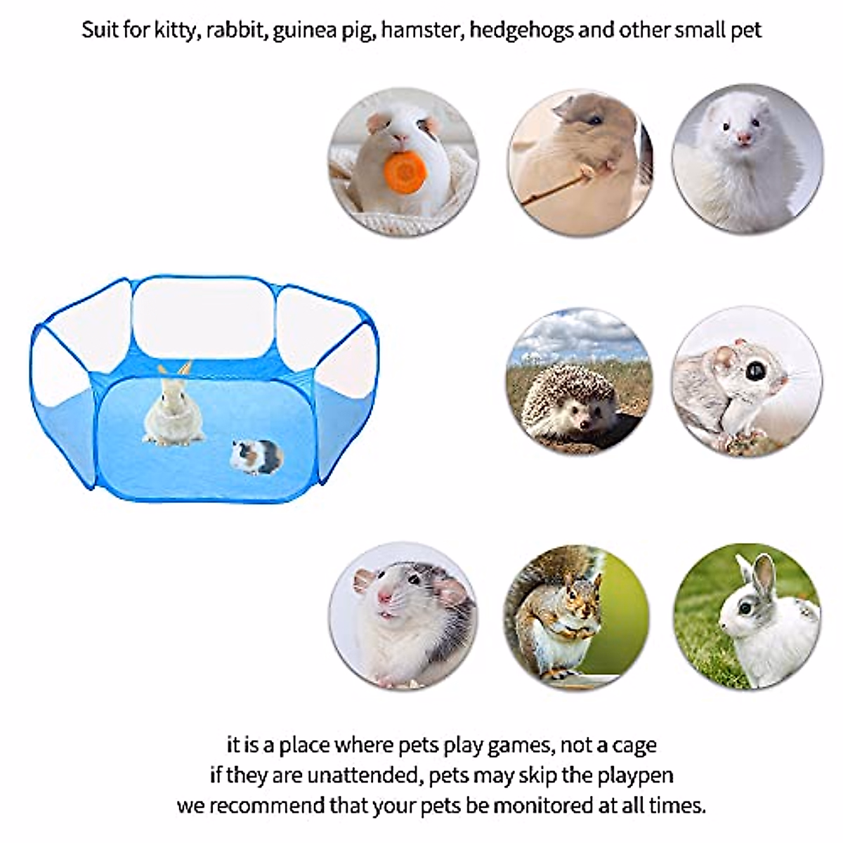 Amakunft 2 Pcs Large Guinea Pig Bed Mat, Rabbit Sleep Bed, 17.7x13.7x2 Inches, Small Animal Playpen for Bunny/Chinchilla/Hedgehog