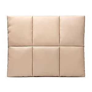 Comfyable Puffy Laptop Carrying Sleeve 13 Inch 14 Inch, Puffer Pillow Case for Women Compatible for MacBook Air M2 M1, MacBook Pro 13 Inch 14 Inch, 13 in 14 in PU Leather Cover, Beige