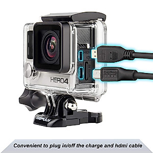 GEPULY Skeleton Housing Case for GoPro Hero 4, Hero 3+, Hero 3 Action Camera Side Open Protective Housing Case with Skeleton Backdoor for GoPro Hero4, Hero3+, Hero3 Camera