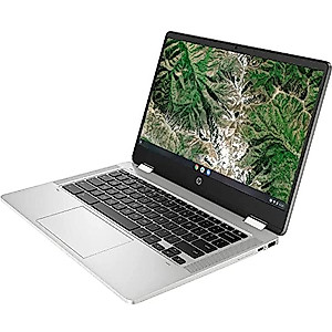 HP Newest Laptop X360 14a Chromebook 14in HD Touchscreen Intel Celeron 4GB DDR4 64GB eMMC WiFi Webcam Stereo Speakers Bluetooth 5 Chrome OS Silver Color (Renewed)