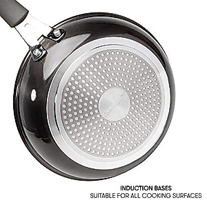 Cooking Light Allure Non-Stick Ceramic Cookware with Silicone Stay Cool Handle, 12 Piece Set, Charcoal