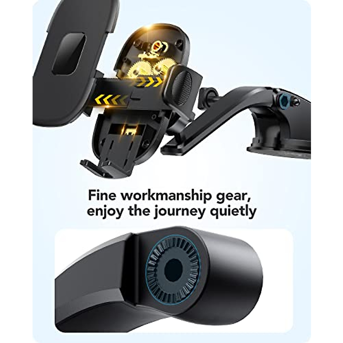 Car Phone Holder, Zethors Phone Mount for Car Dashboard Air Vent Cradle Stable Suction with 360° Flexible, Shockproof 2-in-1 Car Phone Holder Compatible with iPhone 13 Pro Max 12 11, iOS Android Phone