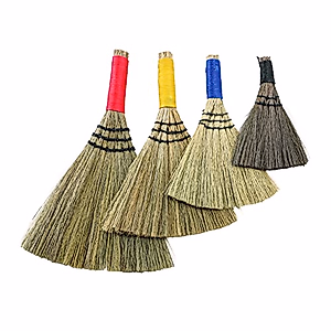 Creative Co-Op Yarn Wrapped Handles, Multi Color Neutrals, Set of 4 Whisk Broom, 4