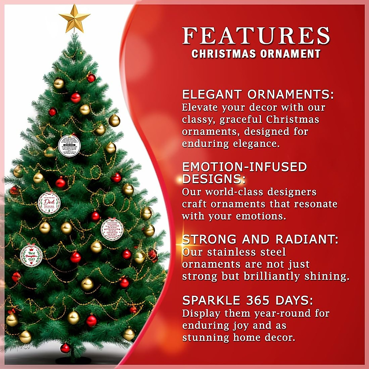 Infant Memorial Ornament Christmas Keepsake- No Footprint is Too Small- Baby Loss Remembrance Sympathy Gift