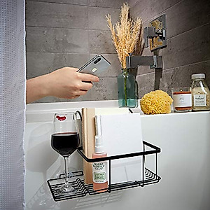 iDesign Metal Over the Bath Caddy Basket, The Everett Collection – 12.08” x 10.2” x 6.64”, Matte Black