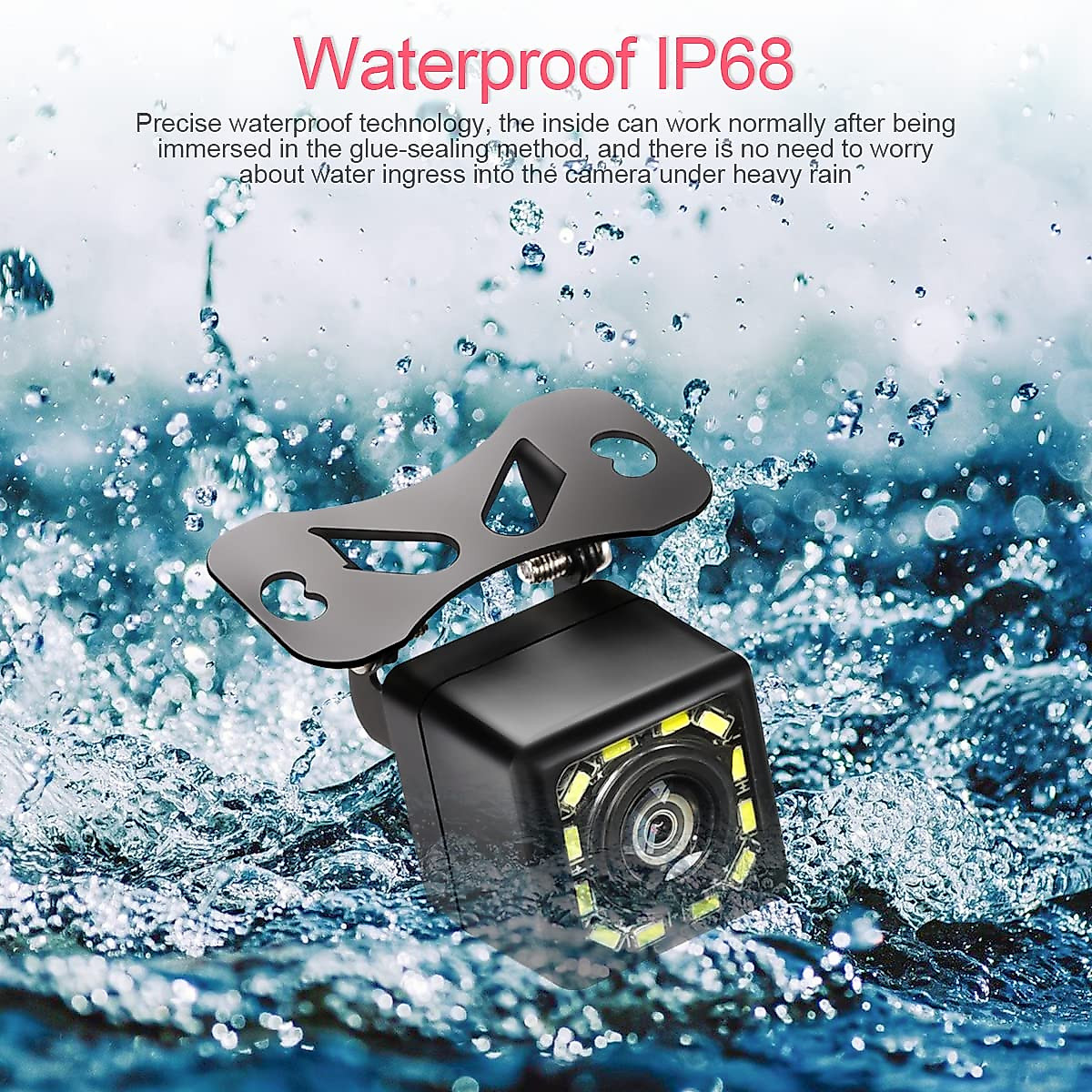 XINLIYA Backup Camera for Car, Car Rear View Reverse Camera 12 LED Night Vision, Waterproof Dustproof 170°Wide Angle Universal for Cars, SUVs, Vehicles, Trucks