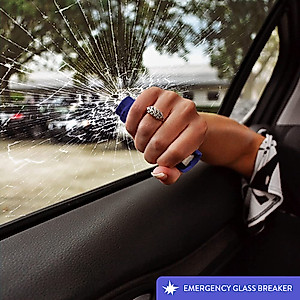 Guard Dog Pepper Spray with Window Breaker | 3-in-1 Car Safety Tool | Self Defense Keychain | Maximum Strength | 16 Feet Distance Defense (Blue)