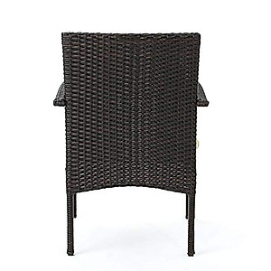 Christopher Knight Home Cordoba Outdoor PE Wicker Dining Chairs, 2-Pcs Set, Multibrown