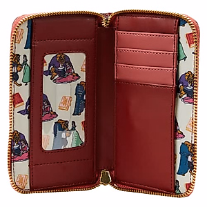Loungefly Disney Beauty and the Beast Fireplace Scene Zip Around Wallet