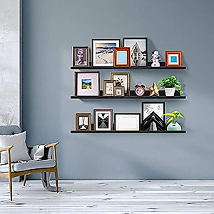 3 Pack 24 inch and 3 Pack 47 inch Photo Picture Ledge Shelf for Office, Living Room, Bedroom