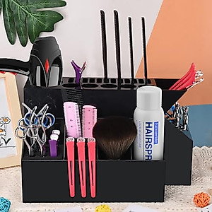 Noverlife Salon Hairdressing Organizer Storage Box, Detachable Hair Styling Tools Holder for Comb Clips Scissors, Multifunctional Hair Tools Desktop Keeper, Wear Resistant Washable Salon Shears Block