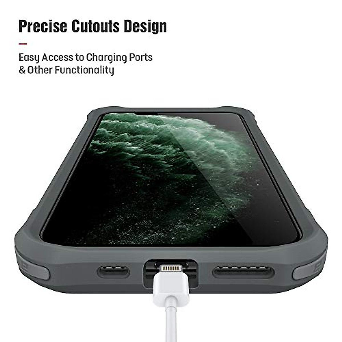 BALLISTIC Tough Jacket Series Case for iPhone 11 Pro Max 6.5‘’ with 2 Sets B-Labs Corners, Heavy Duty Military Grade Rugged Shockproof Case-Gray