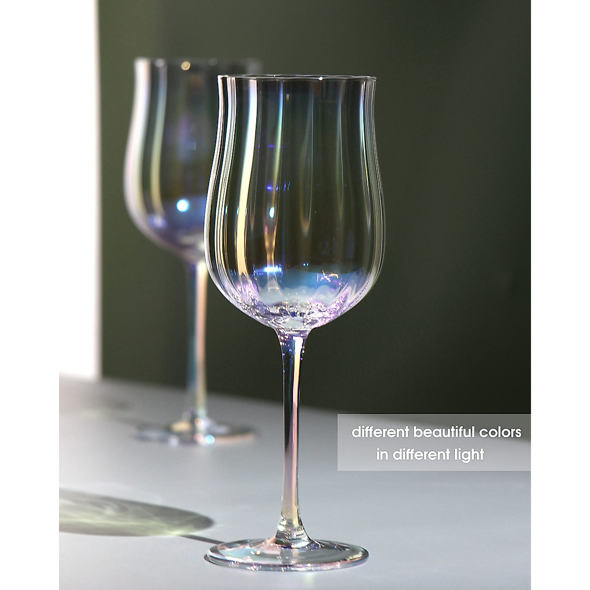 CHRYSLIN Wine Glasses set of 4,Colored Wine Glass,Crystal Red Wine Glasses,Romantic Gift for Dating,Birthday,Christmas (colorful)