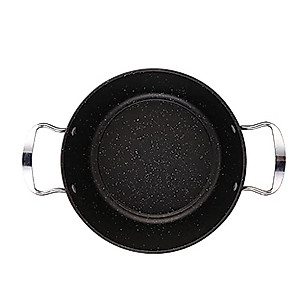 ROLTIN Cookware Set Black Pan with Lid Cutlery Collection Cookware Cutlery Cookware Nonstick Kitchen Supplies (Color : Black, Size : See Description) (Black See descripti