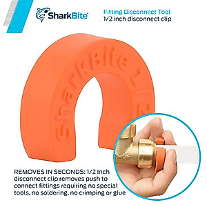 SharkBite 1/2 Inch Disconnect Clip for Push to Connect Brass Plumbing Fittings, U710A