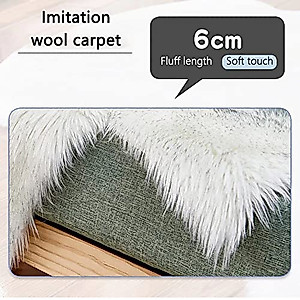 Cyditan Double Heart Shape Rugs, Fluffy Faux Sheepskin Carpet, Fur Plush Area Rugs for Home Living Room Balcony Sofa Floor Mat Bedroom Purple 24x47''