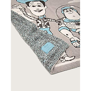 Barefoot Dreams CozyChic Toy Story Stroller Blanket, Light Gray Multi-30” x 40”
