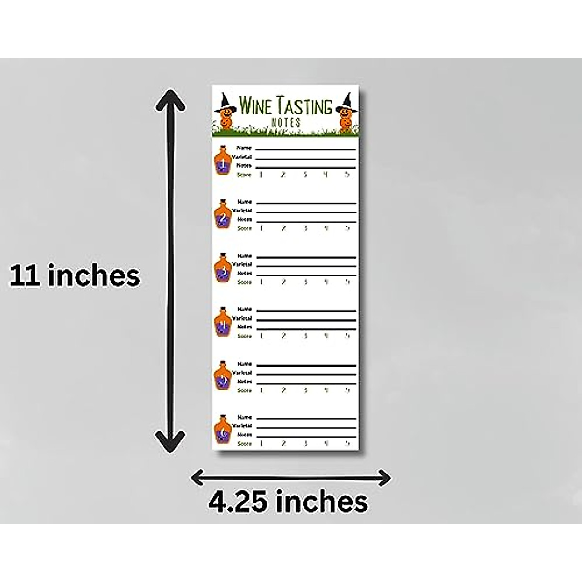 Halloween Themed wine tasting card scorecard for blind wine tasting party. Wine score card rating sheet for party, bachelorette party, girls night out party. Wine theme party tasting mat for wine.