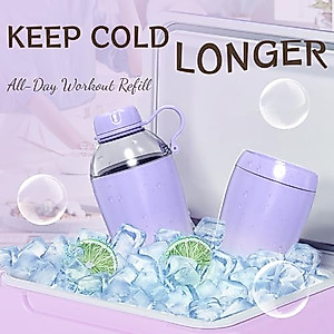 Allcho Insulated Water Bottle for Women, 18 oz Stainless Steel Water Bottles, Double Walled, 2 Lids (Chug & Tumbler) - Hydrate & Caffeinate, Gifts