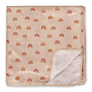 Tiny Twinkle Mess-Proof Splat Mats for Under high Chairs or Table Cover Art Projects for Baby and Toddler - Waterproof, Washable Floor or Table Splash mat 51" x 51" (Boho Rainbow)