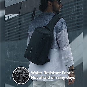 MARK RYDEN Sling Backpack for Men, Waterproof Shoulder Bag with USB Charging Port and Adjustable Strap, Holds 9.7 Inch ipad, Sling Bag for Traveling, Sporting, Cycling, Daily