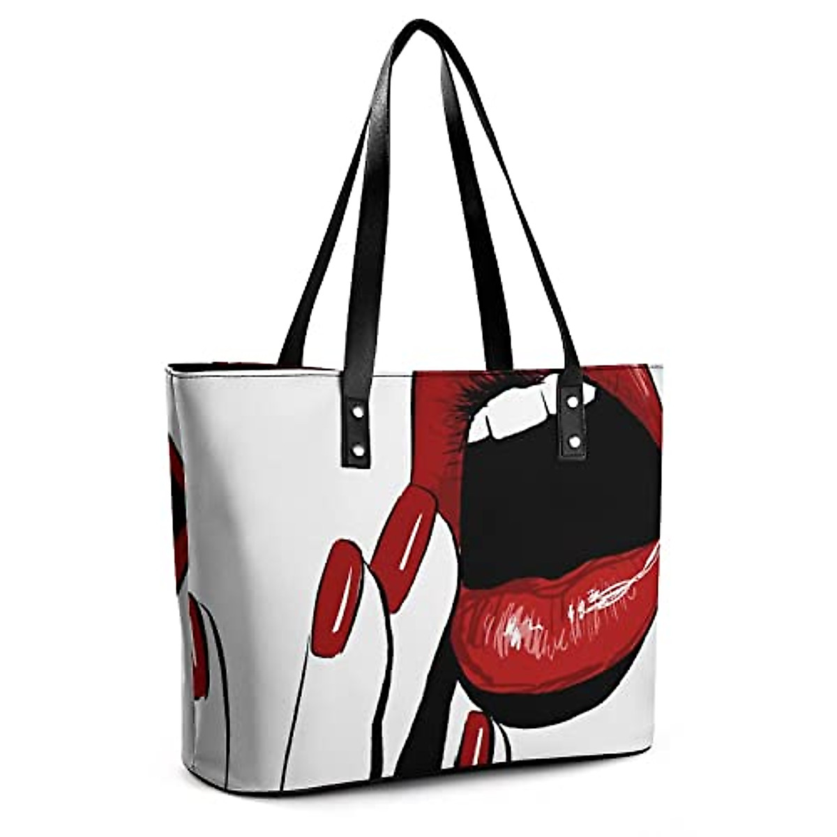 Womens Handbag Lips Leather Tote Bag Top Handle Satchel Bags For Lady